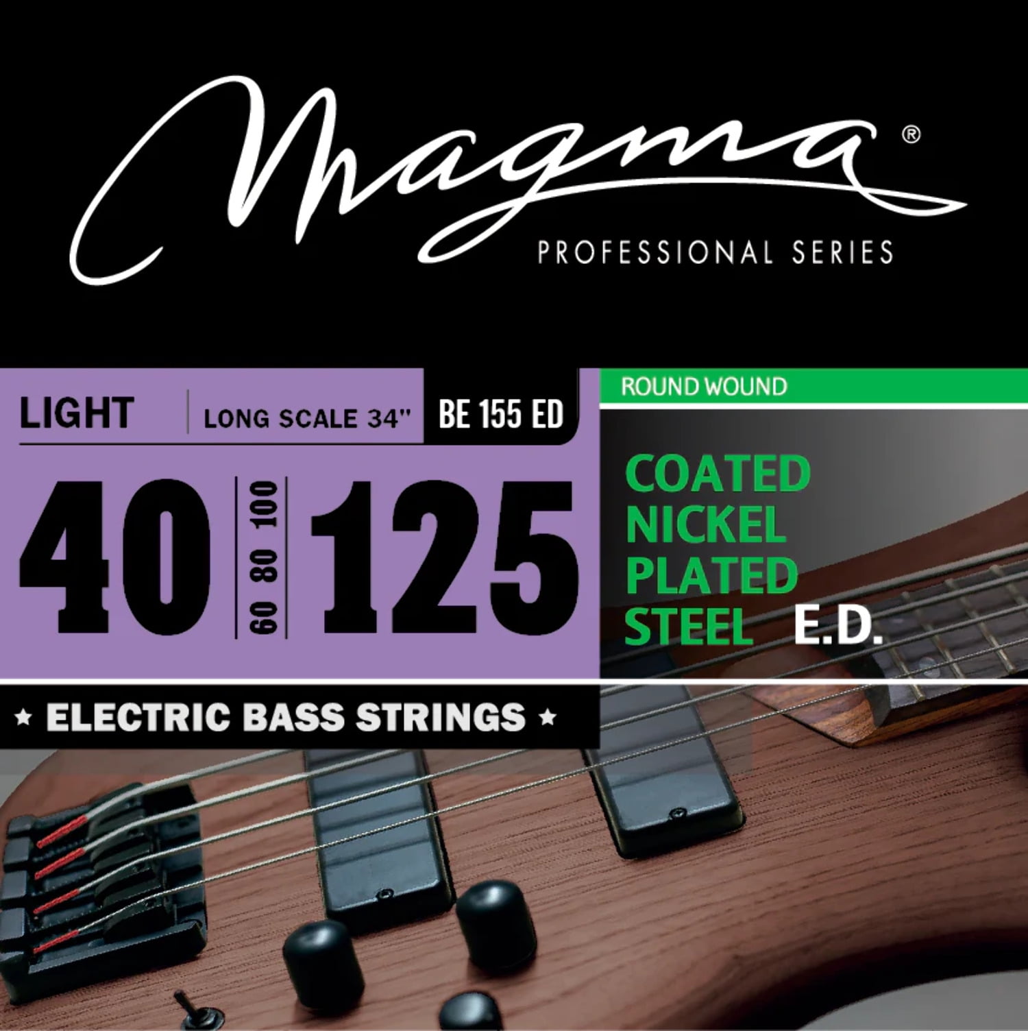Magma Electric Bass Strings Light - COATED Nickel Plated Steel Round ...