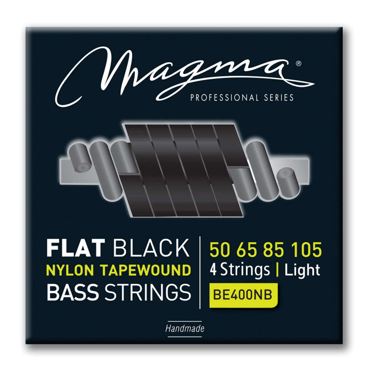 Magma Electric Bass Strings Light - Flat Black Nylon Tapewound Strings ...