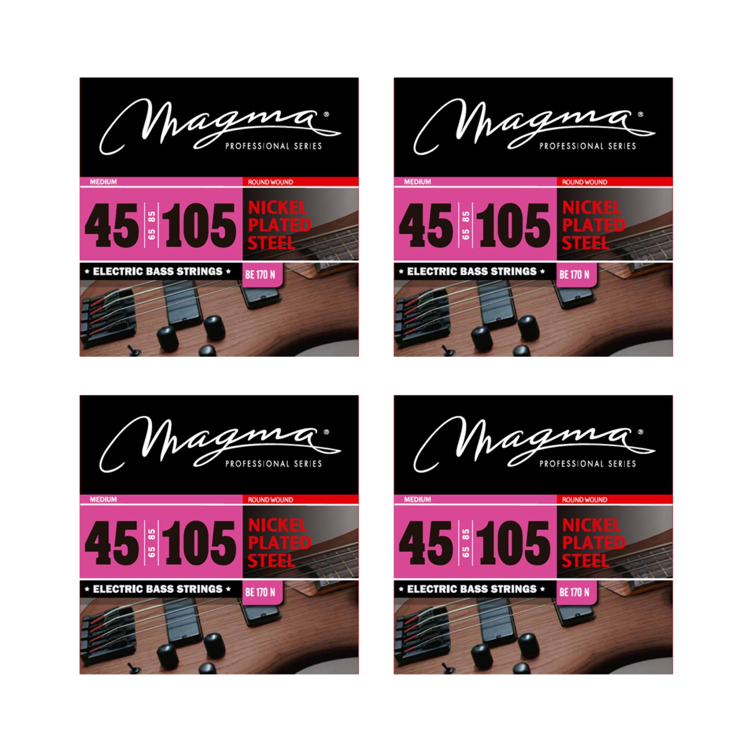 Magma Electric Bass Strings Medium - Nickel Plated Steel Round Wound ...
