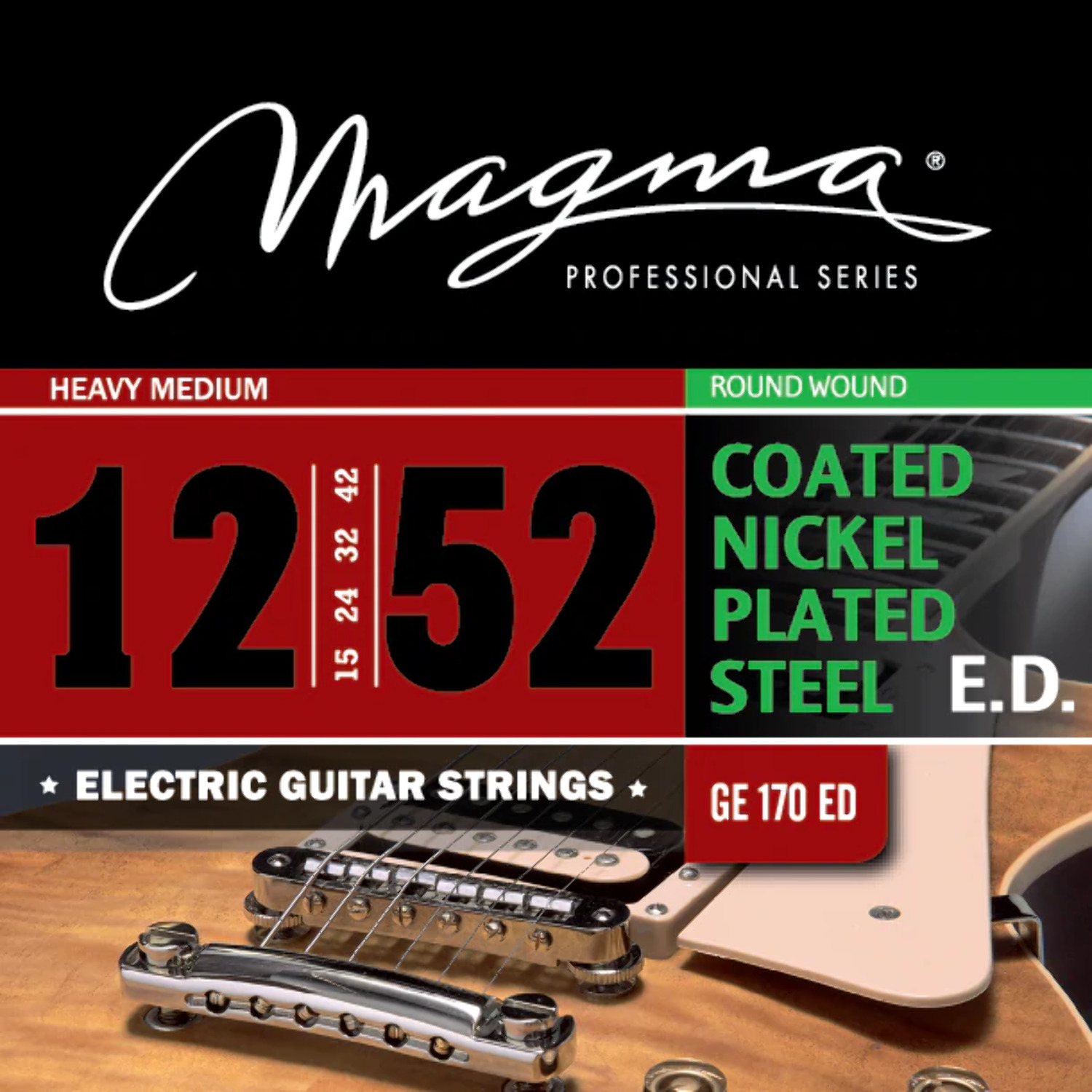 Magma Electric Guitar Strings Heavy Medium Gauge COATED Nickel-Plated ...