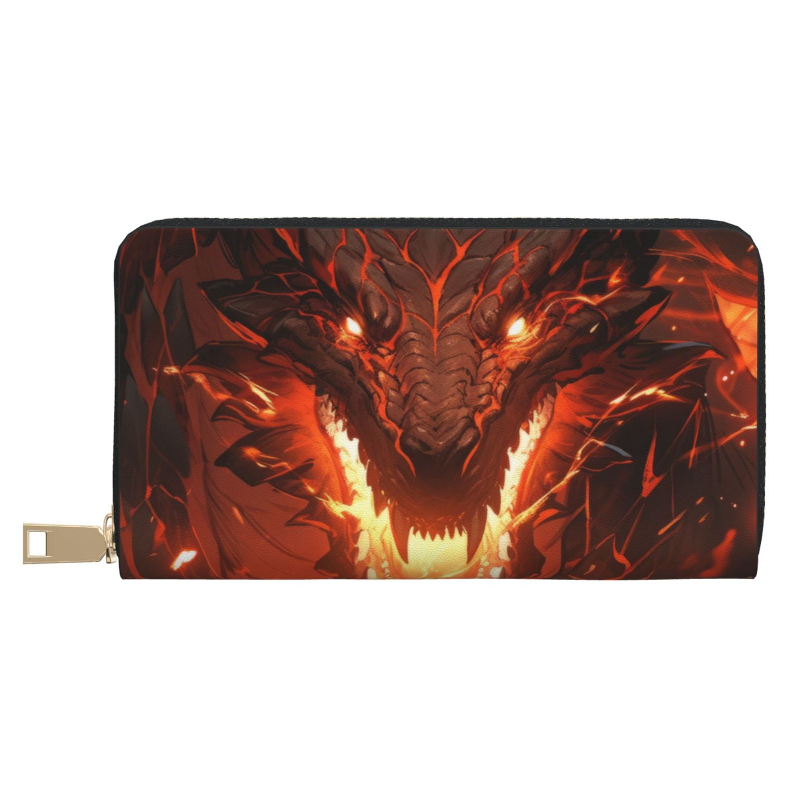 Magma Fire Black Dragon Wallet Women, Leather Bifold Multi Card Wallet ...