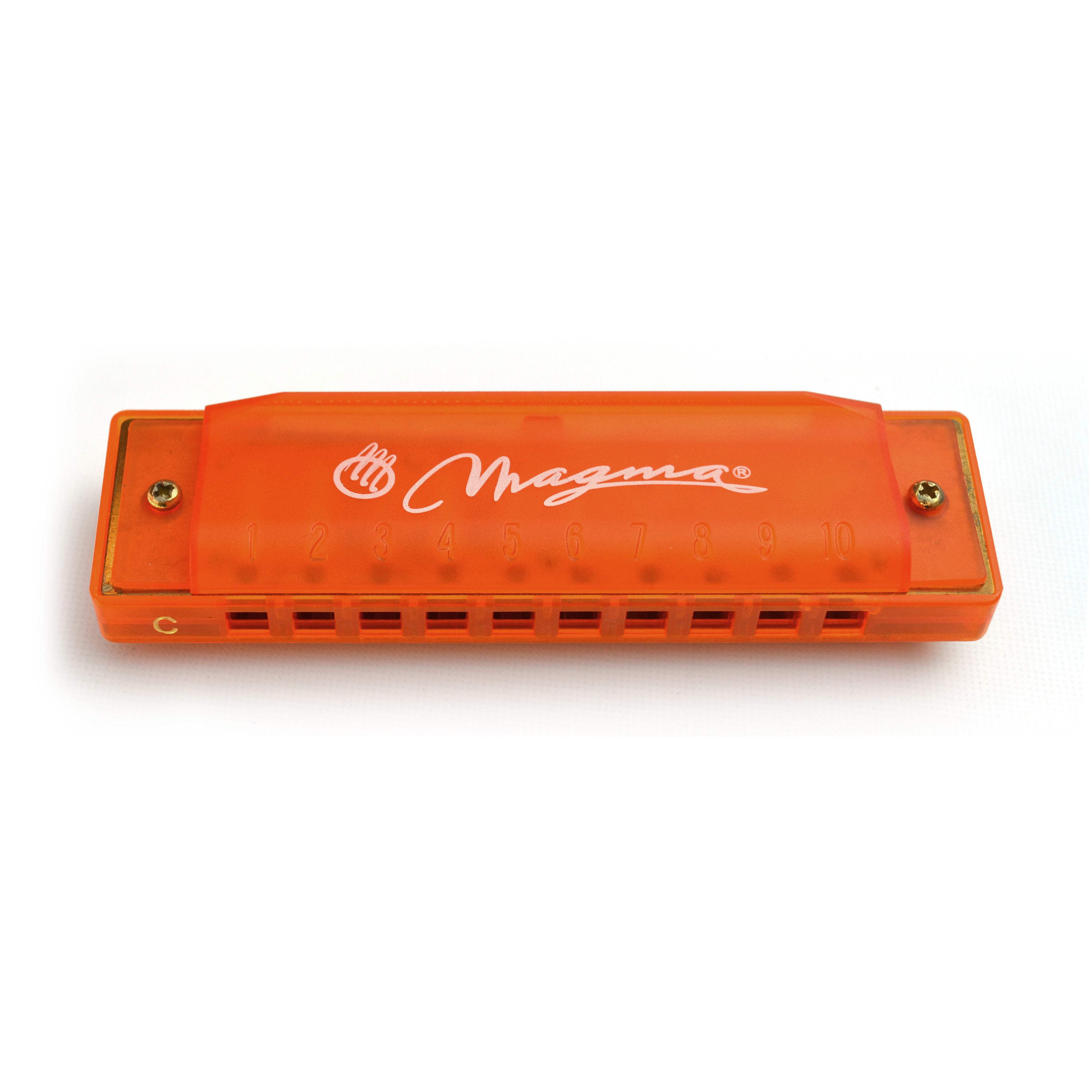 Magma Harmonica Orange, 10 Hole Translucent Harmonica (H1006O ...