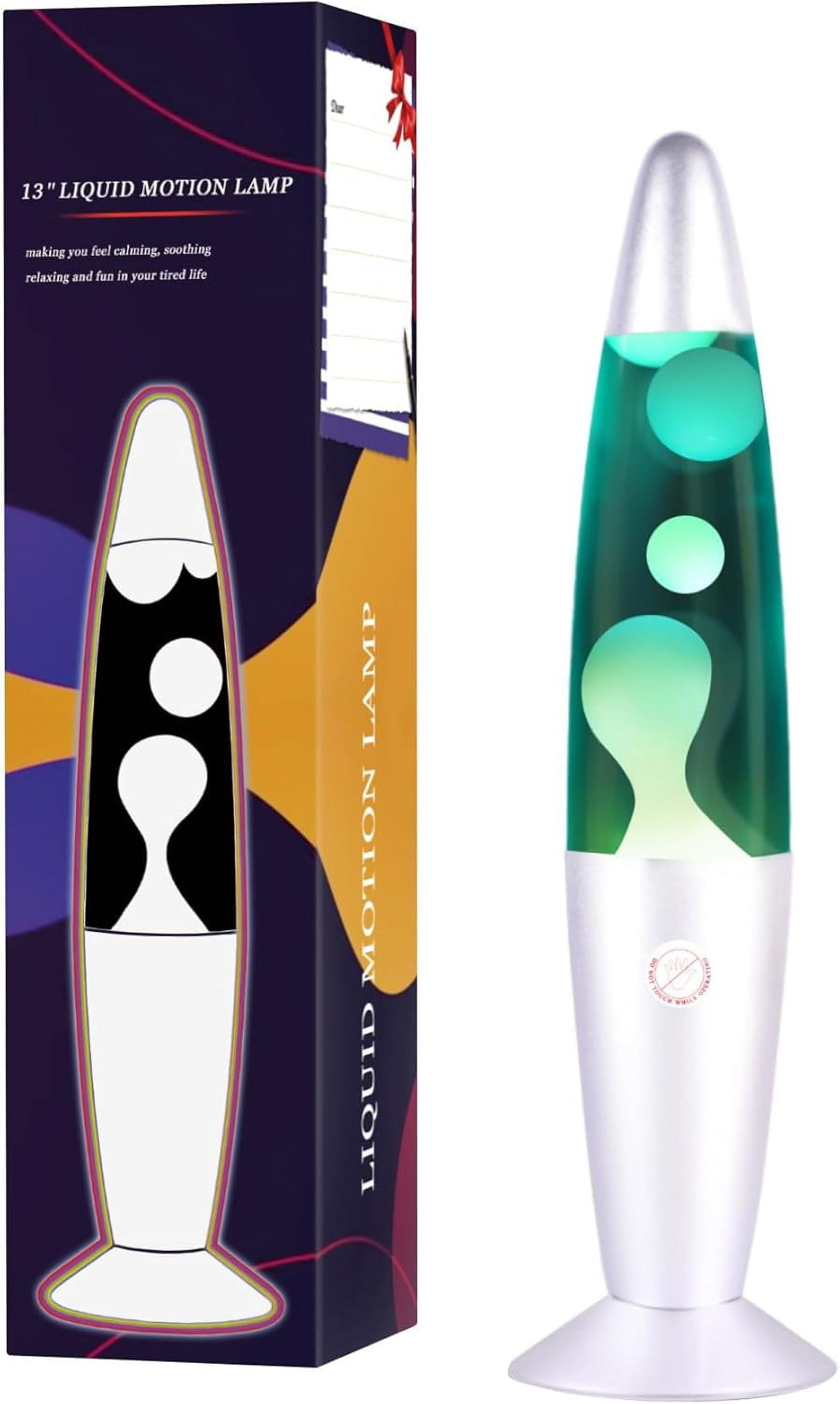 Magma Lamp,Blue Liquid with White Wax,Sliver Base,Unique Magma Night ...