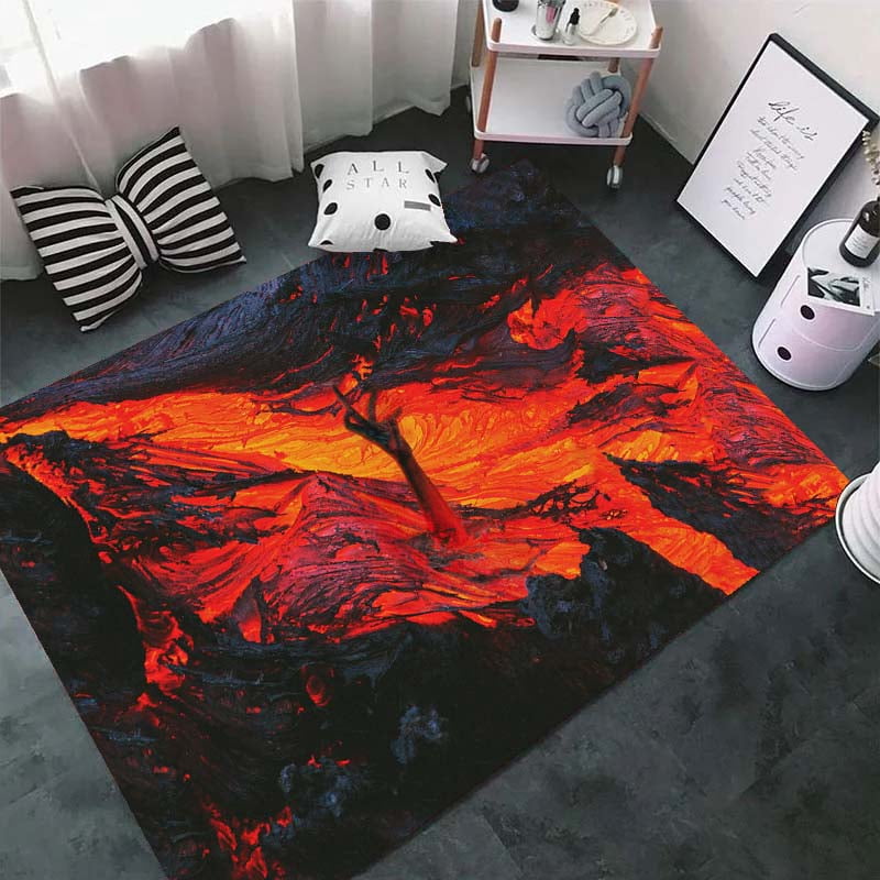 Magma Volcano Lava Hot Liquid Rock Area Rugs for Living Room Bedroom ...