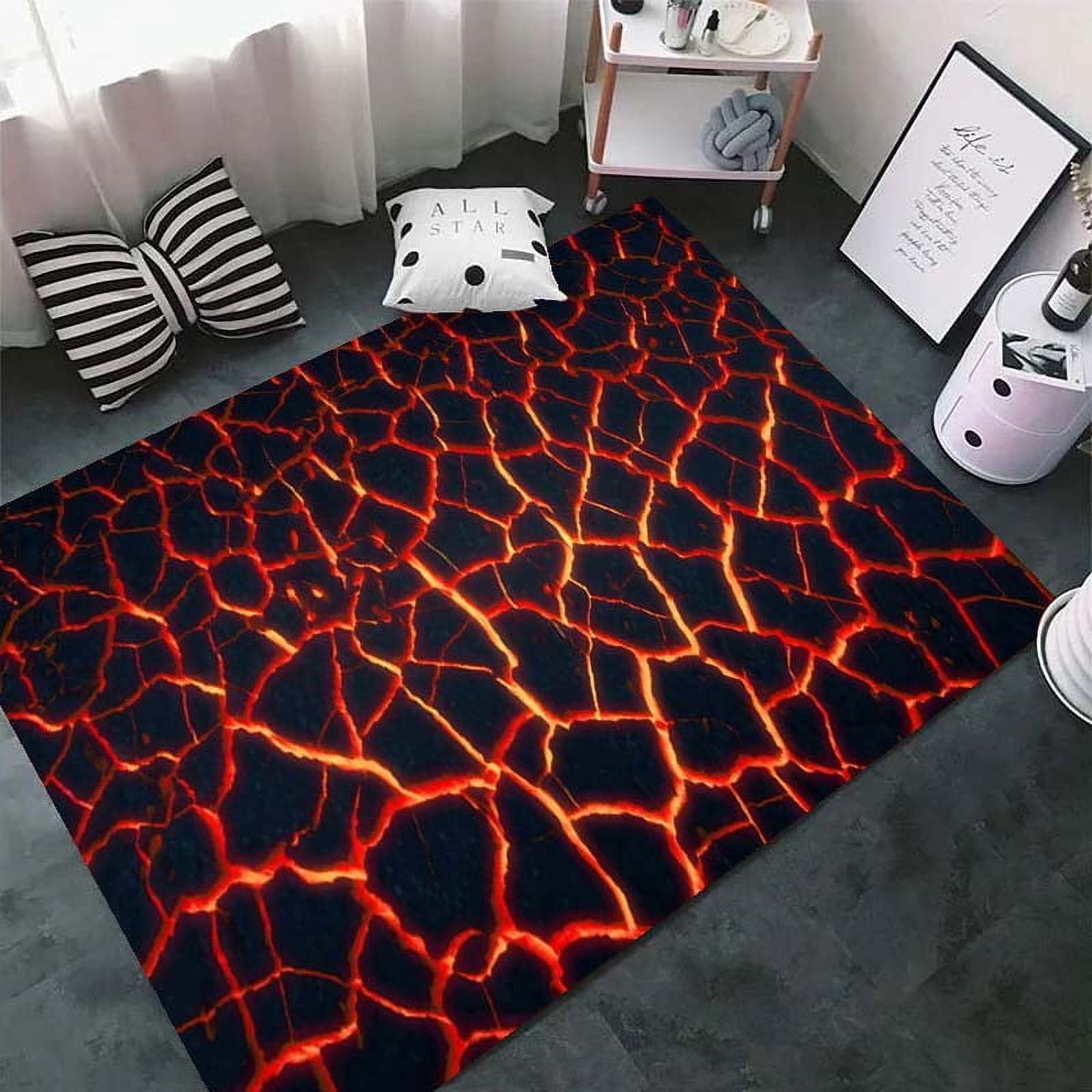 Magma Volcano Lava Hot Liquid Rock Area Rugs for Living Room Bedroom ...