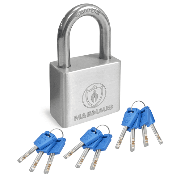 Magmaus® PDX/40 Heavy-Duty Anti-Cut Padlock with 10 Keys for Storage ...
