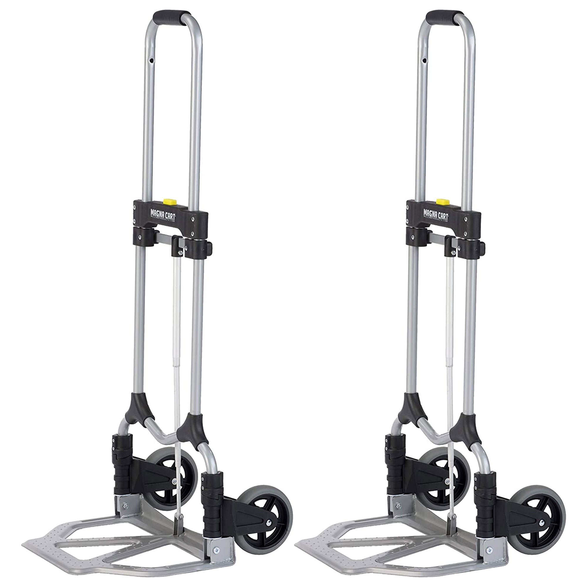 Magna Cart 160lb Capacity Folding Steel Hand Truck, Silver/Black (2 ...