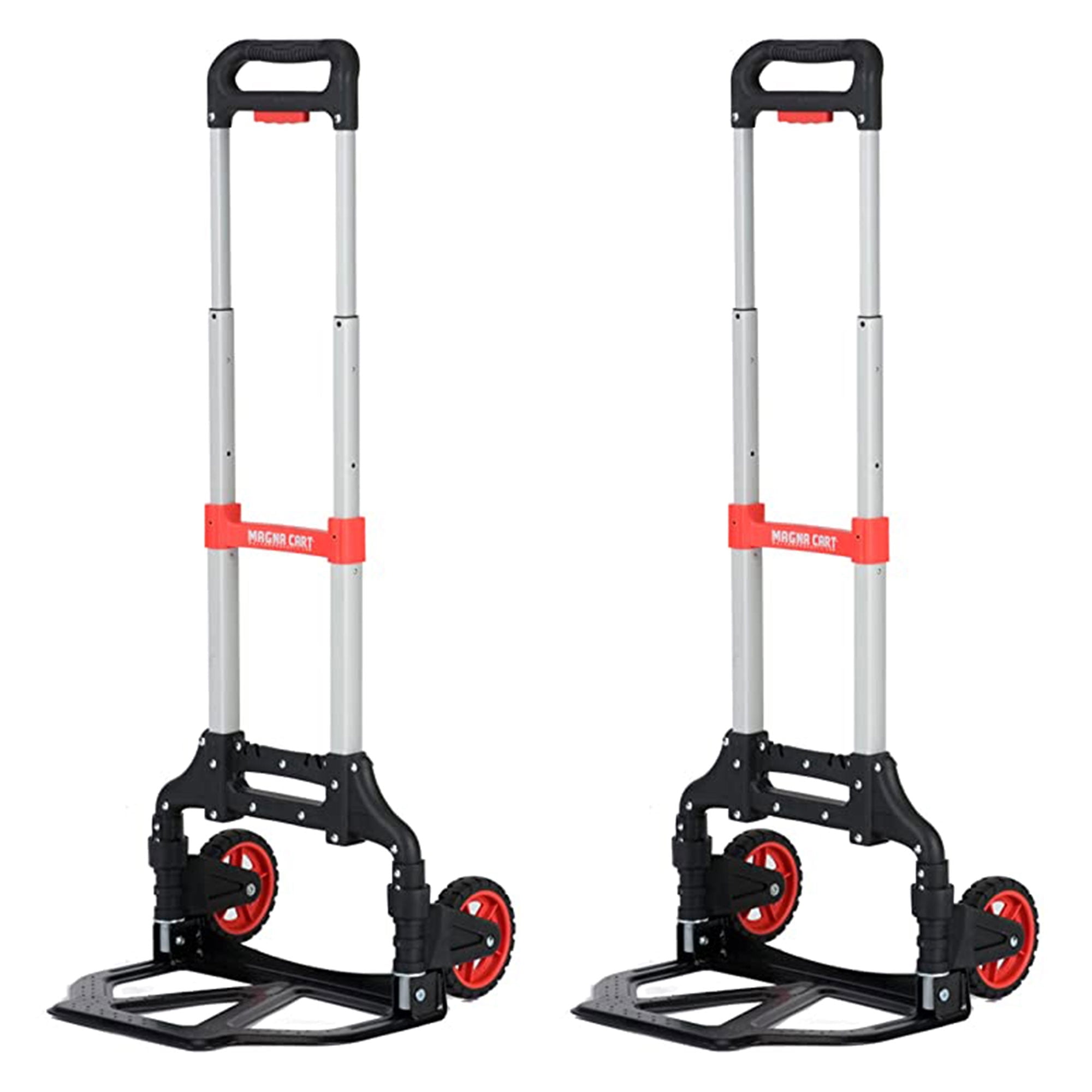 Magna Cart Extendable 150lb Capacity Folding Hand Truck Dolly (2 Pack ...