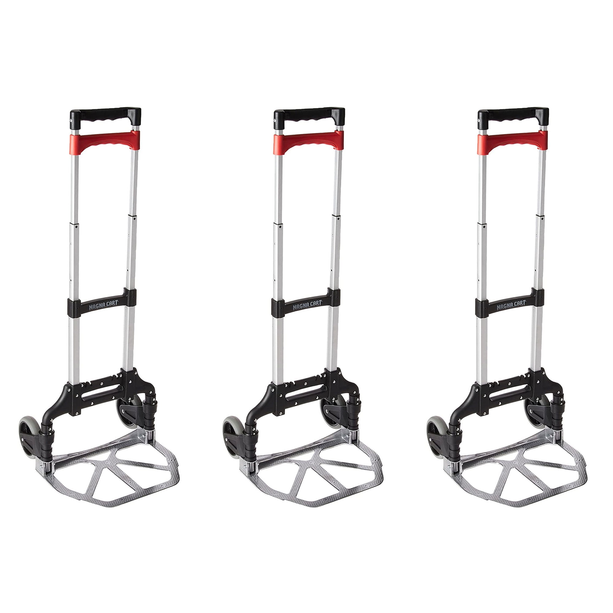 Magna Cart Personal MCI Folding Hand Truck with Rubber Wheels, (3 Pack ...