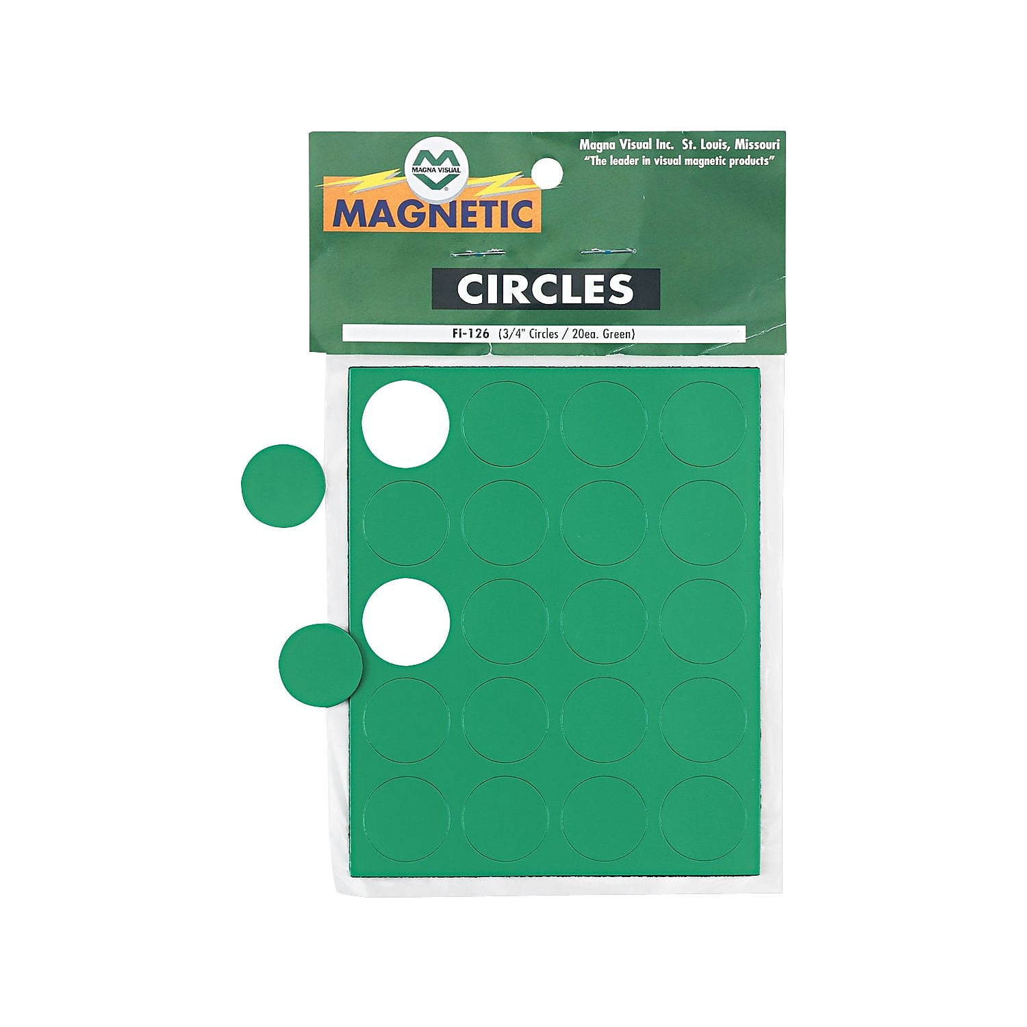 Magna Visual Magnetic Circles 3/4""W x 3/4""H 20/Pack - Walmart.com