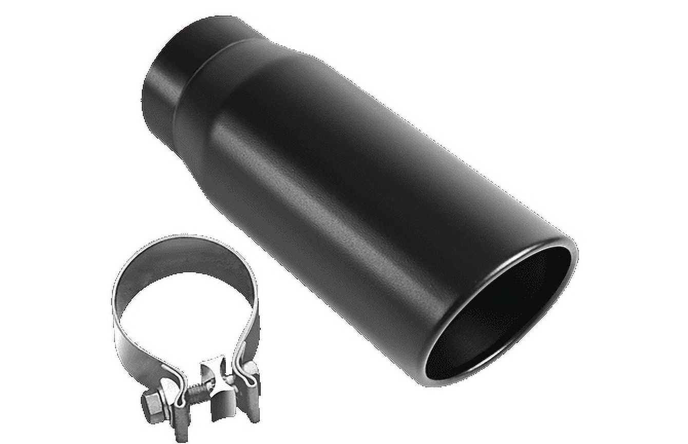 MagnaFlow Tip Black Coated w/ Clamp Single Wall Round Outlet 4in ...