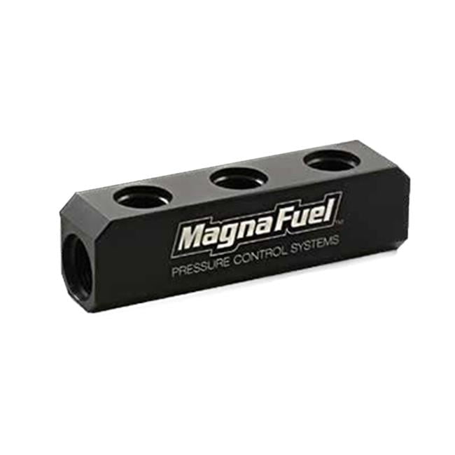 MagnaFuel MP-7610-03-BLK 3-Port Aluminum Fuel Log for Holley 12-803 ...