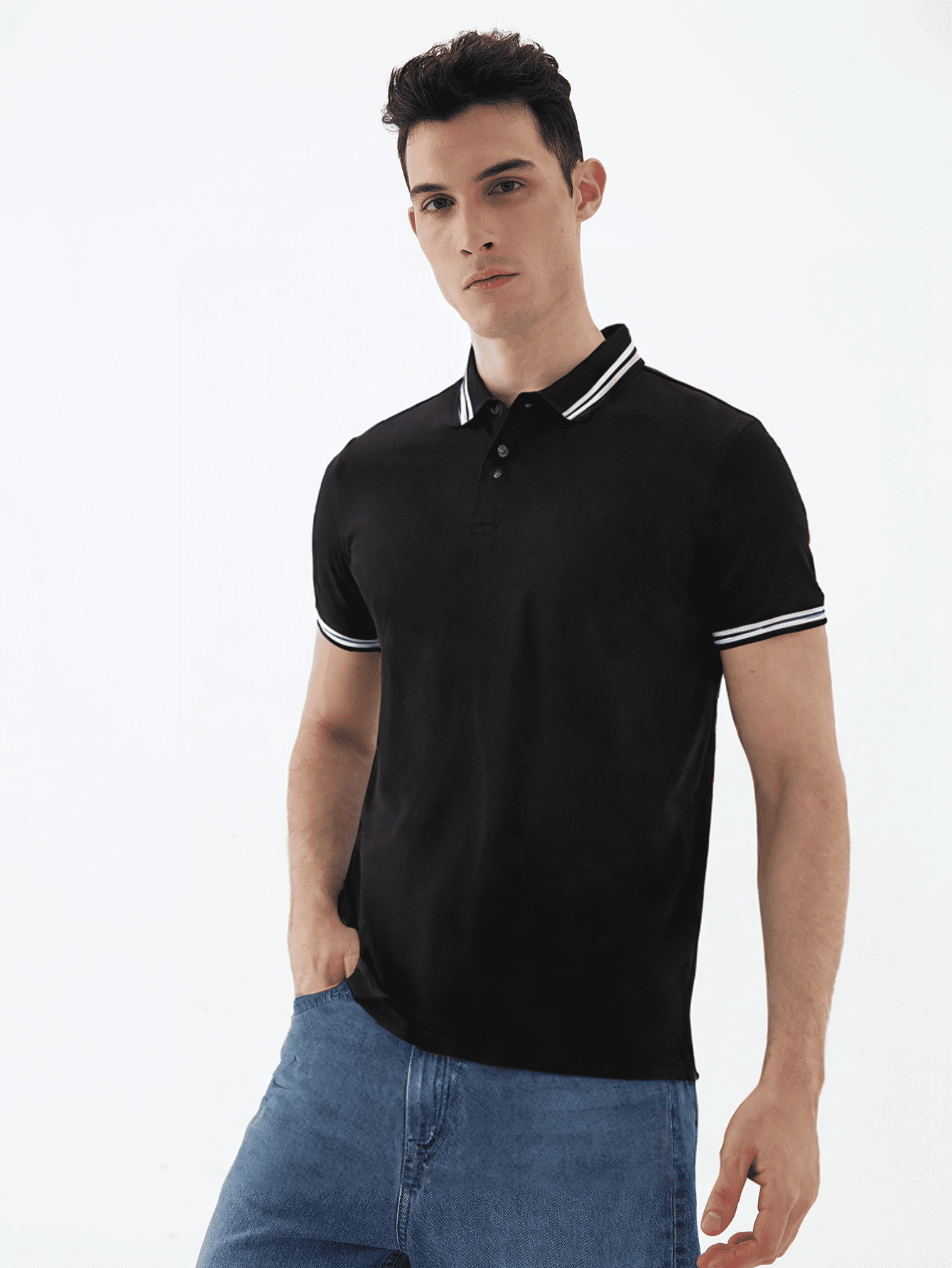 MagnaMan Men's & Big Men's Performance Easy Care Solid Short Sleeve ...