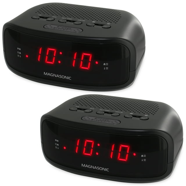 Magnasonic Digital AM/FM Clock Radio with Battery Backup & Dual Alarm ...
