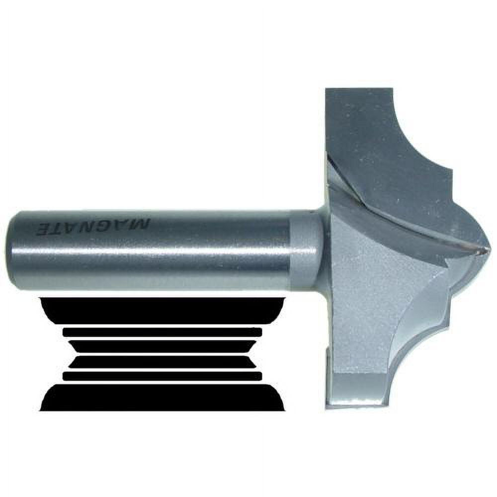 Magnate 7562 Shallow Classic Point Router Bit - 1/2" Radius, 2" Cutting ...