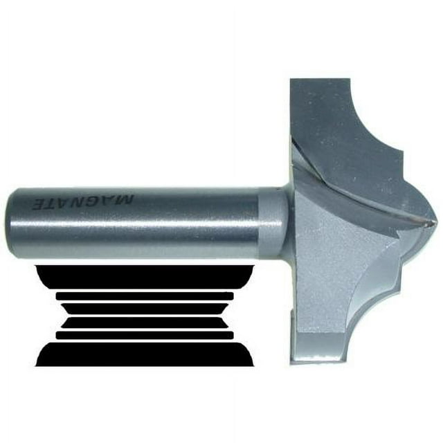 Magnate 7562 Shallow Classic Point Router Bit - 1/2" Radius, 2" Cutting ...