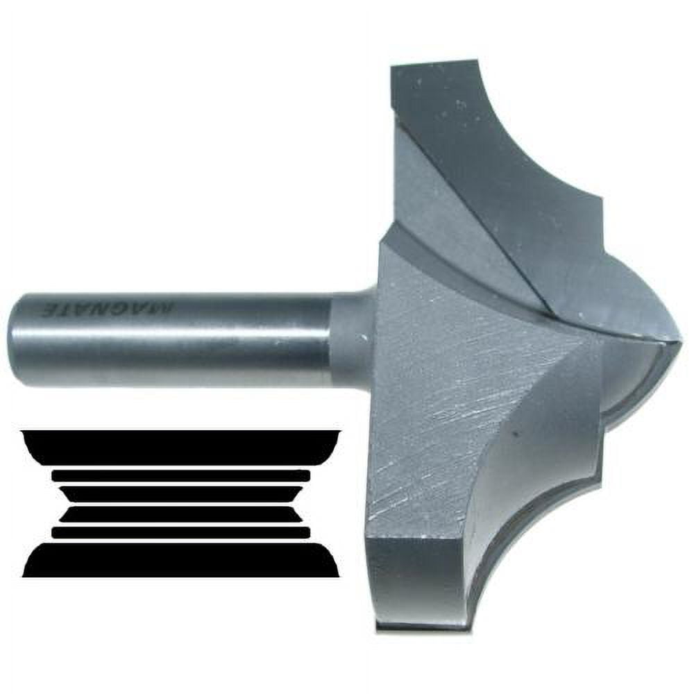 Magnate 7563 Shallow Classic Point Router Bit - 3/4" Radius, 3" Cutting ...