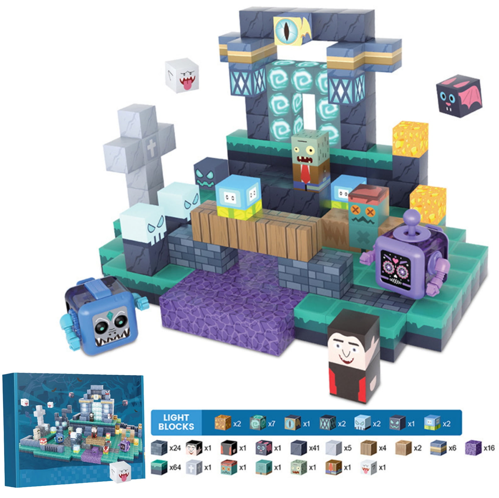 Magnefun Magnetic Building Blocks Set, 190PCS Monster Theme Magnetic ...