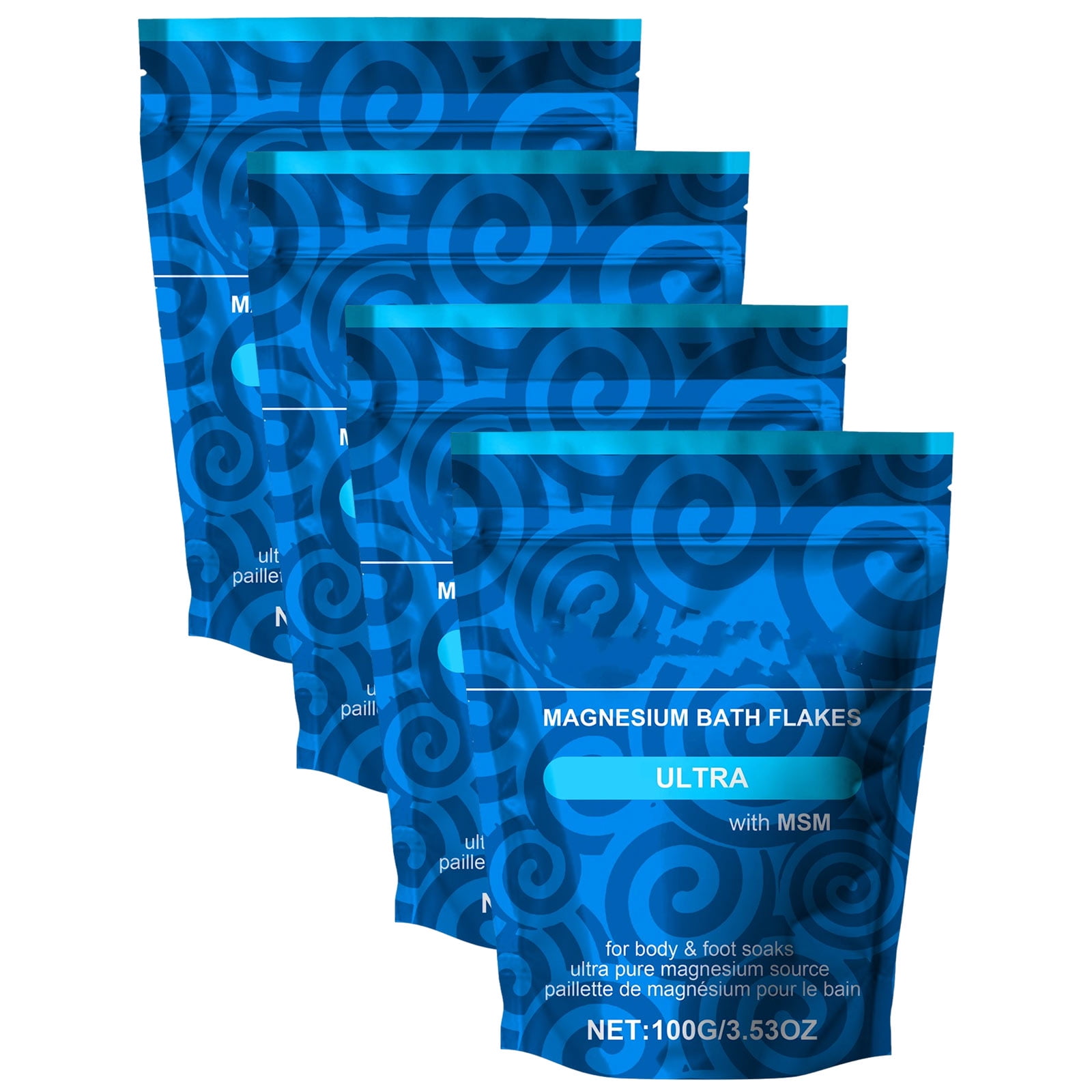 Magnesium Bath Flakes Ultra with OptiMSM - Resealable Magnesium Bag of ...