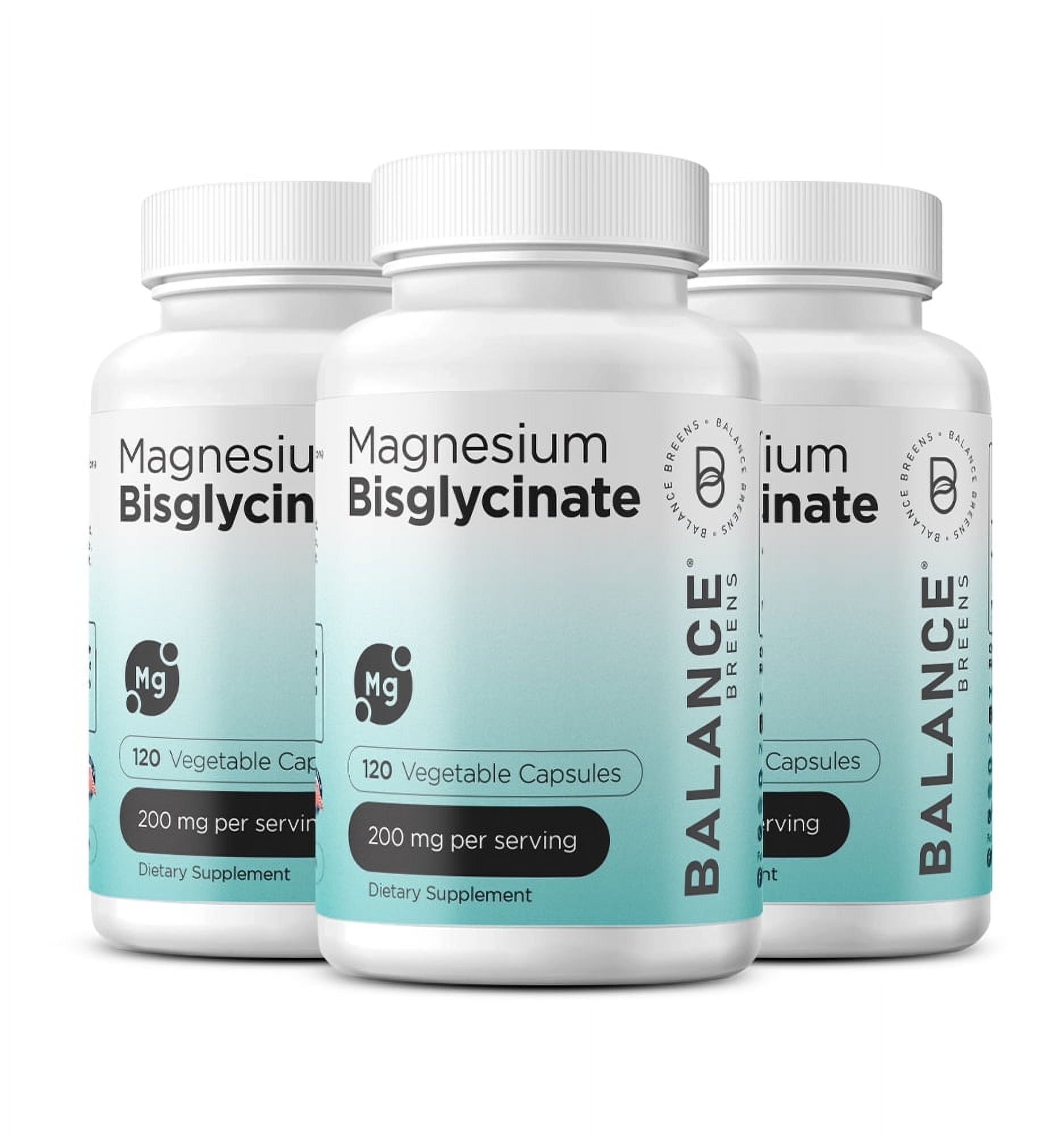 Magnesium Bisglycinate 200mg High Absorption Chelated - 120 Vegan ...