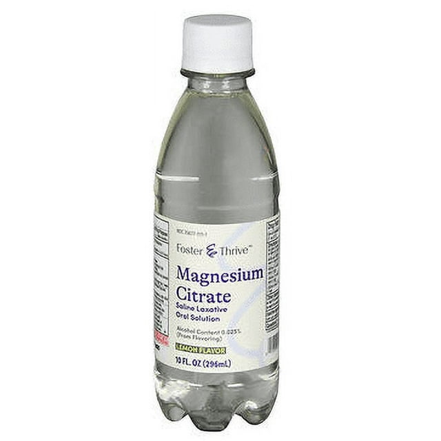 Magnesium Citrate 10 Oz. (296 ml) Saline Laxative Oral Solution (Foster & Thrive Lemon Flavor ...