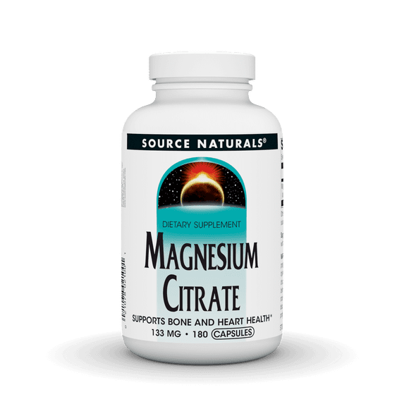 Source Naturals Magnesium Citrate, 180 Capsules, Supports Bone & Heart ...