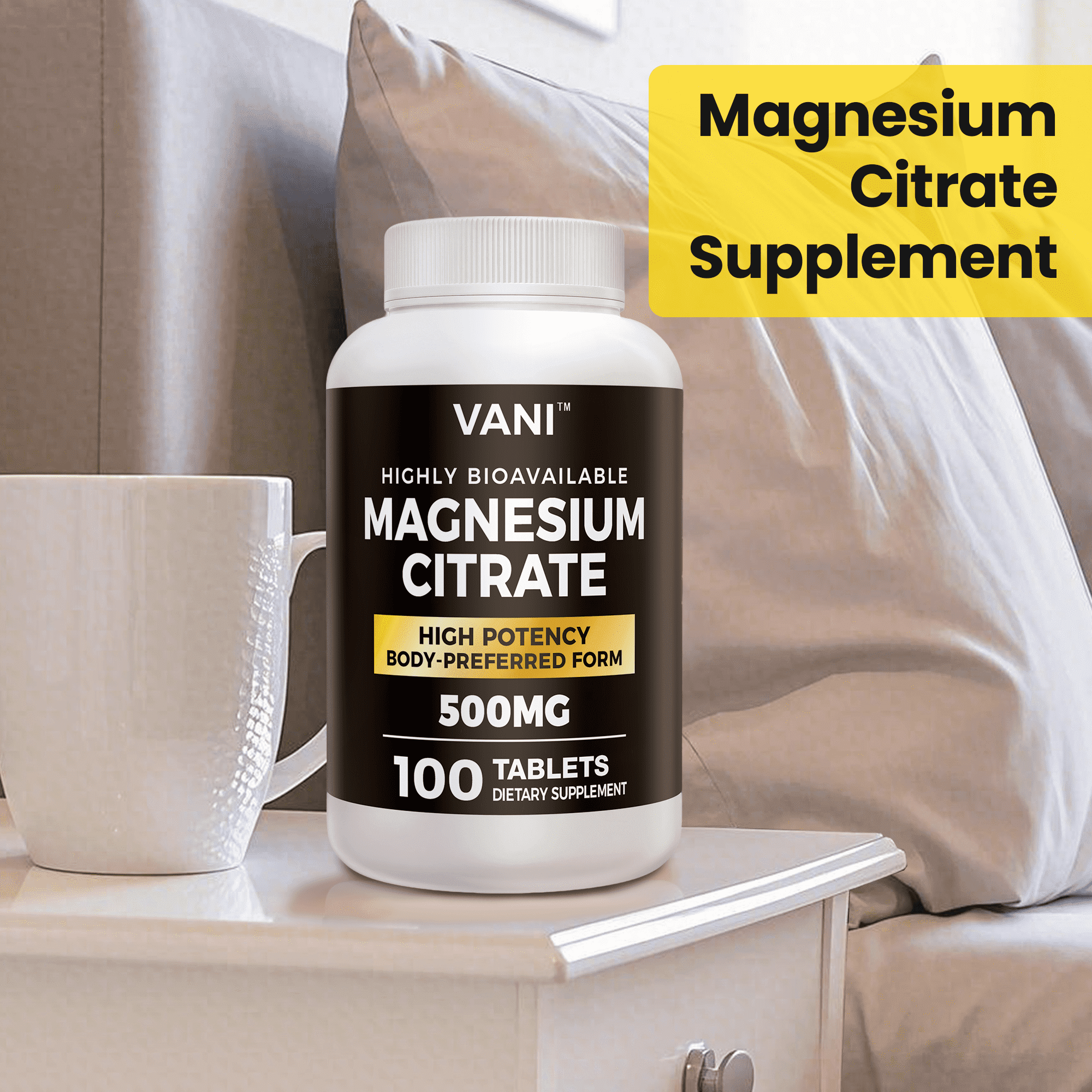 Magnesium Citrate (500MG) - Supports Restful Sleep - Gluten-Free - 100 ...
