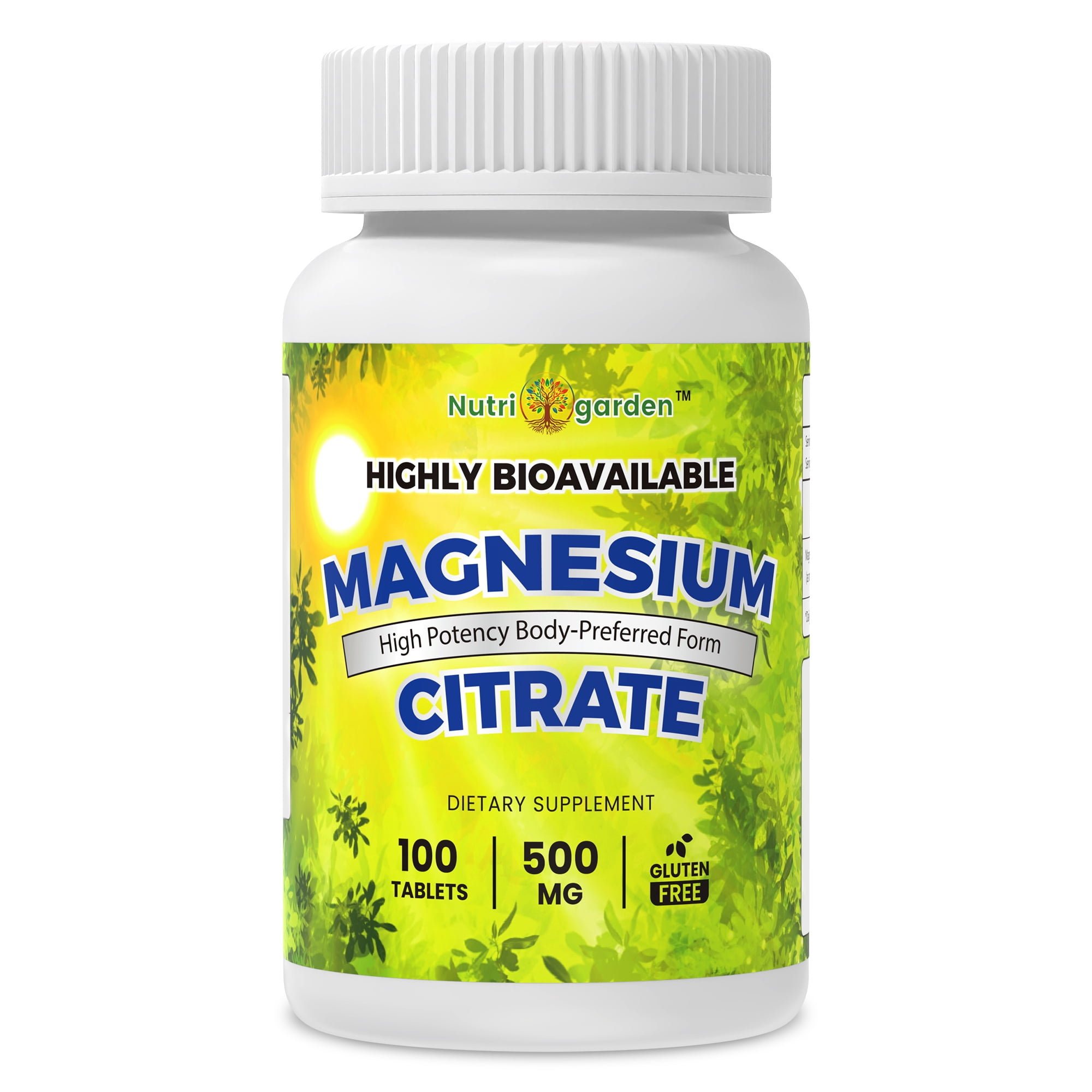 Magnesium Citrate, 500g, Magnesium Supplement, Unflavored 100 Tablets ...