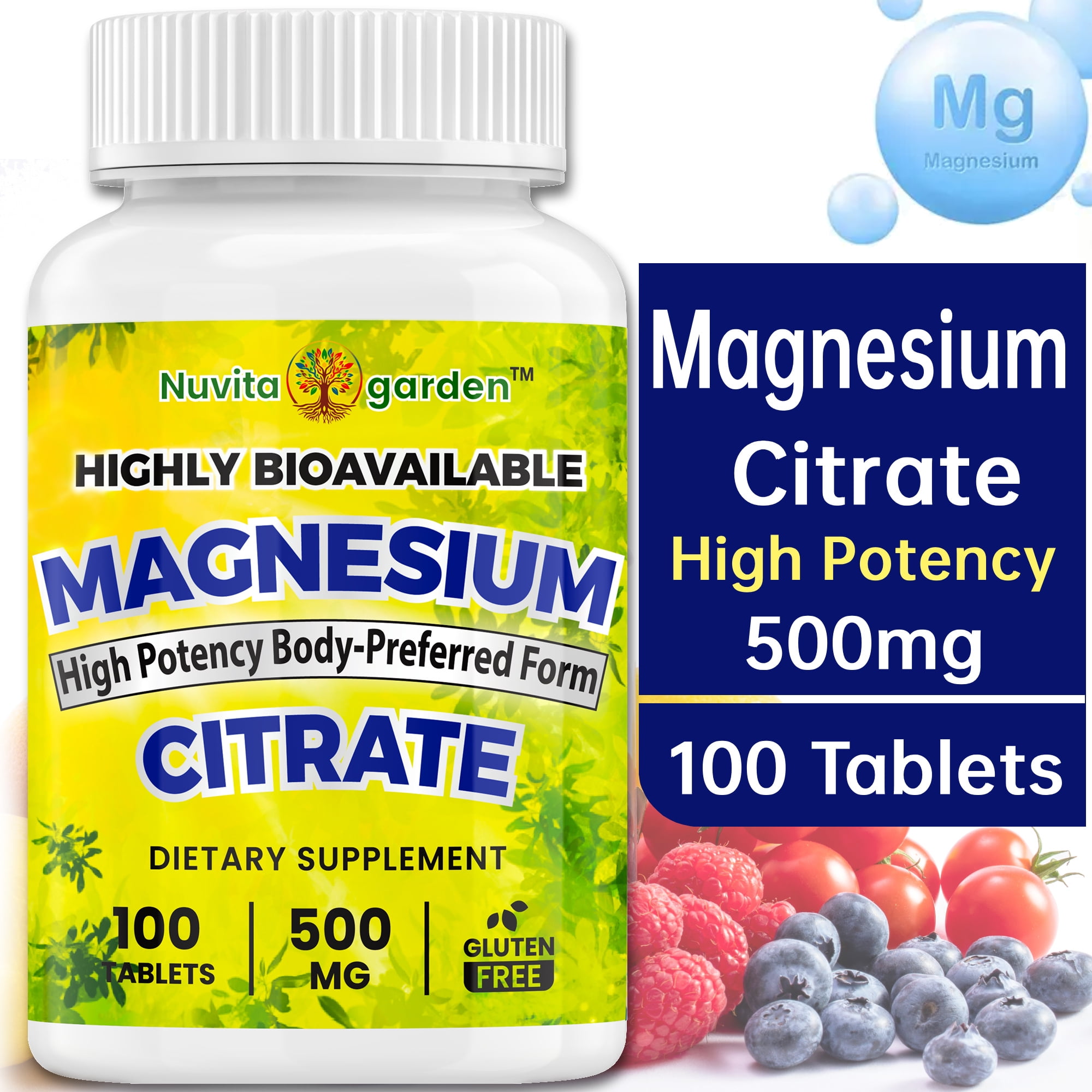 Magnesium Citrate 500mg - Promotes Sleep Health, Relaxation, Body ...