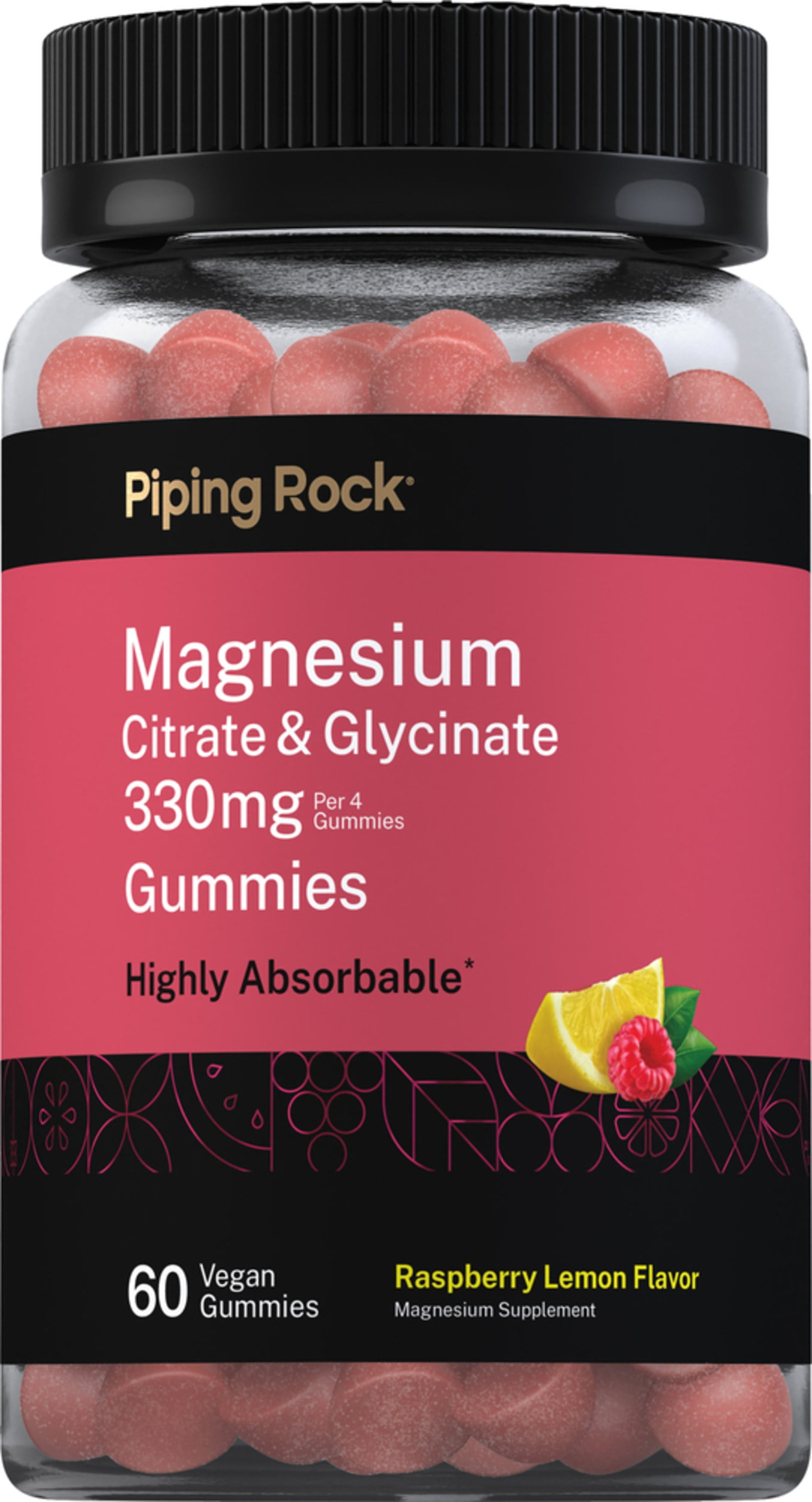 Magnesium Citrate & Glycinate | 60 Gummies | Raspberry Lemon Flavor ...