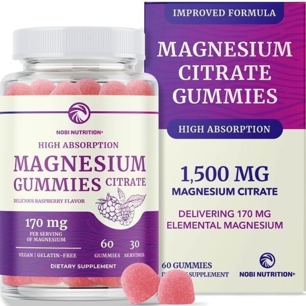 Nobi Nutrition Magnesium Citrate Gummies Extra Strength for Calm ...