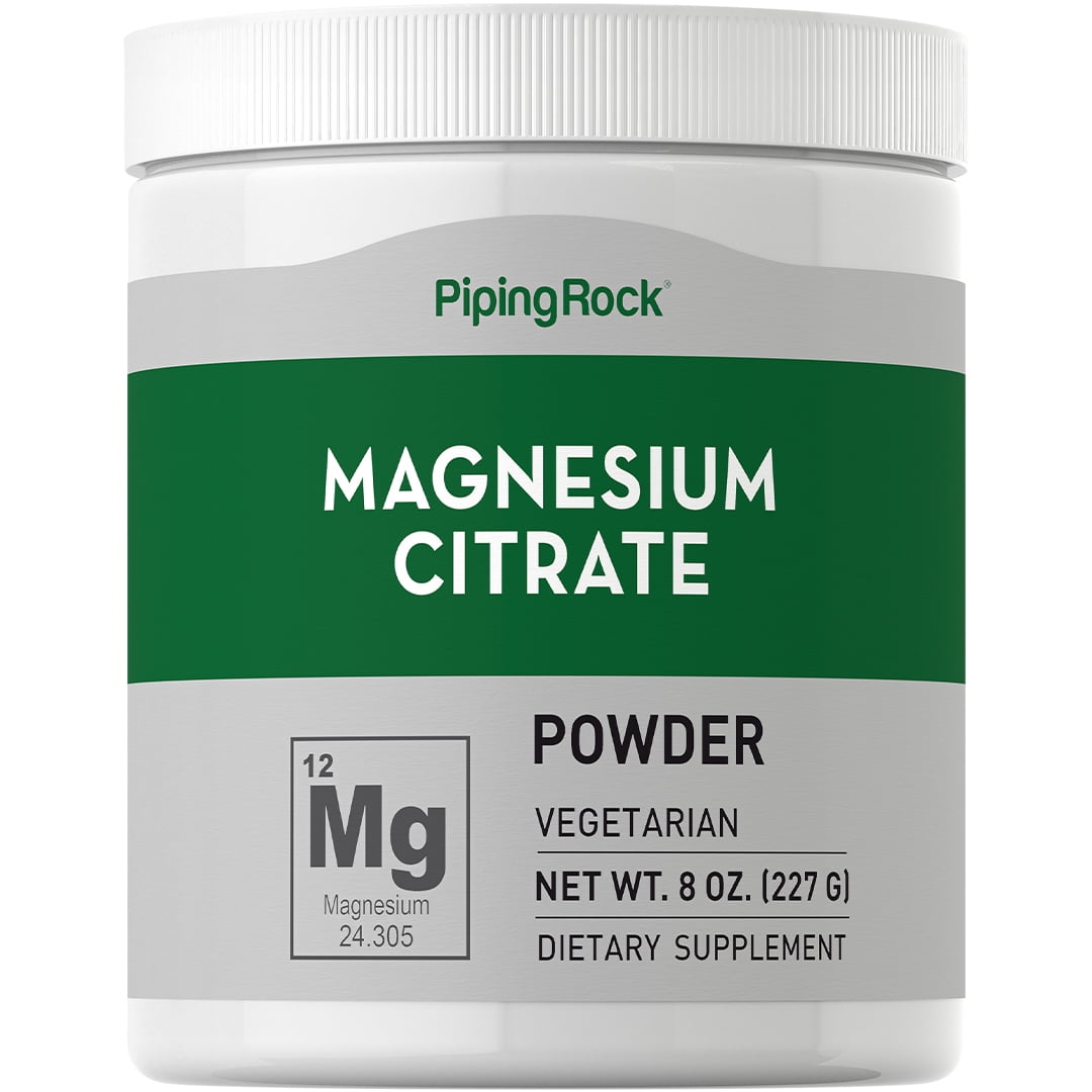Piping Rock Magnesium Citrate Powder, 8 oz, Non-GMO, Gluten Free, Water ...