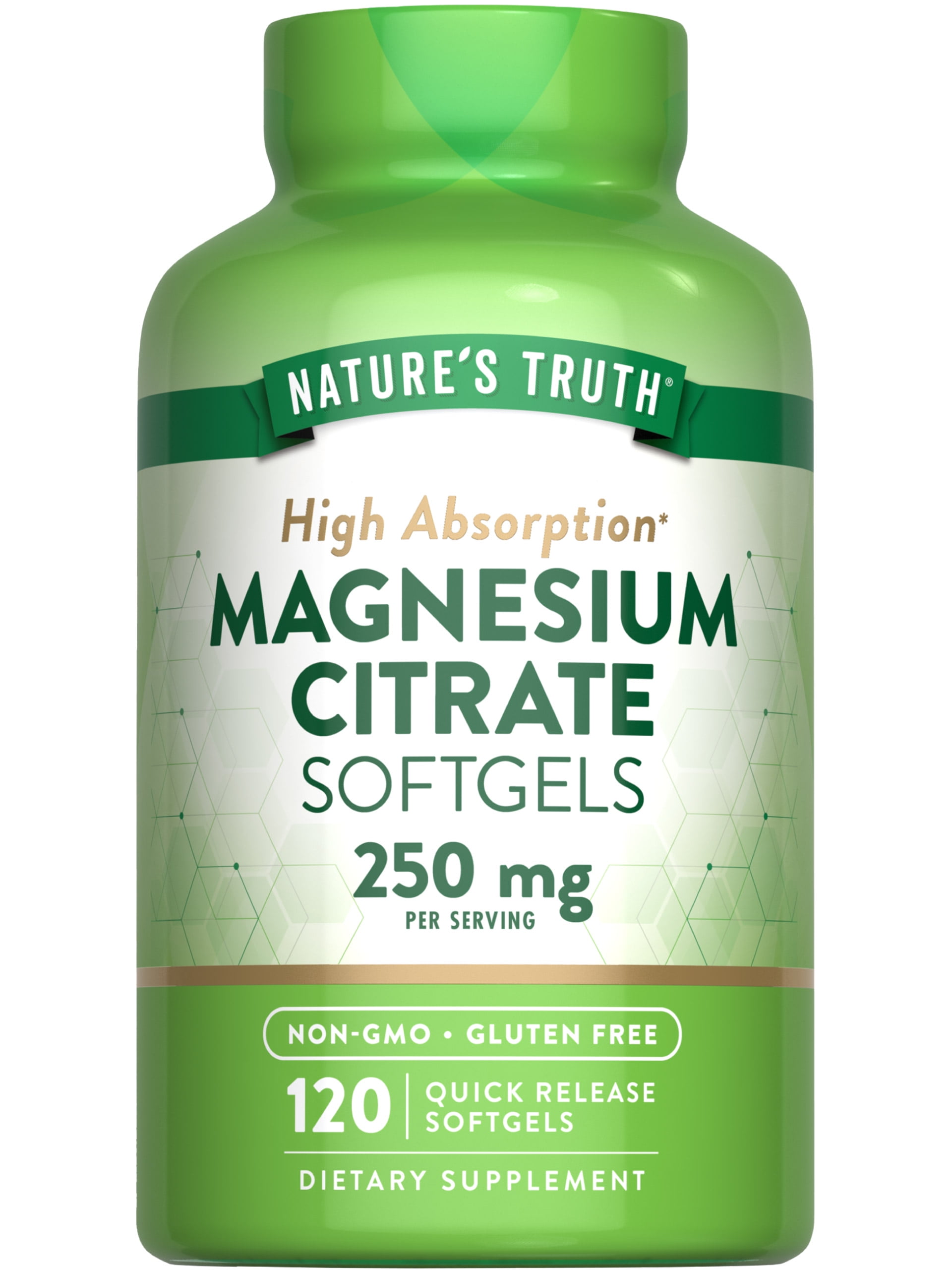 Magnesium Citrate Softgels | 250mg | 120 Count | High Absorption | by ...