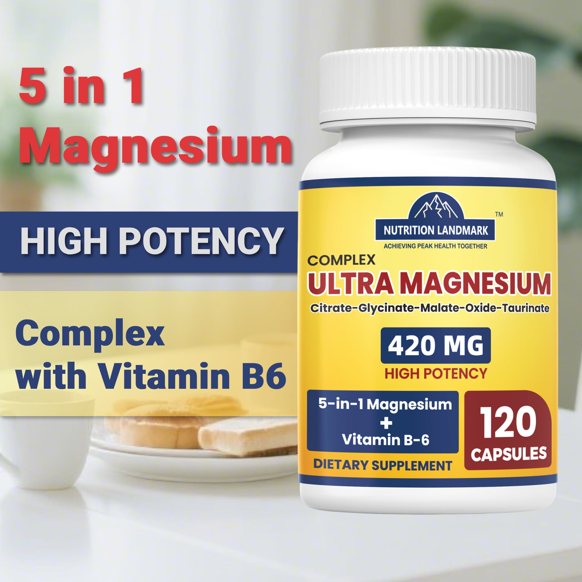 Magnesium Complex 5 Elemental Magnesium Supplement 420mg – Magnesium ...