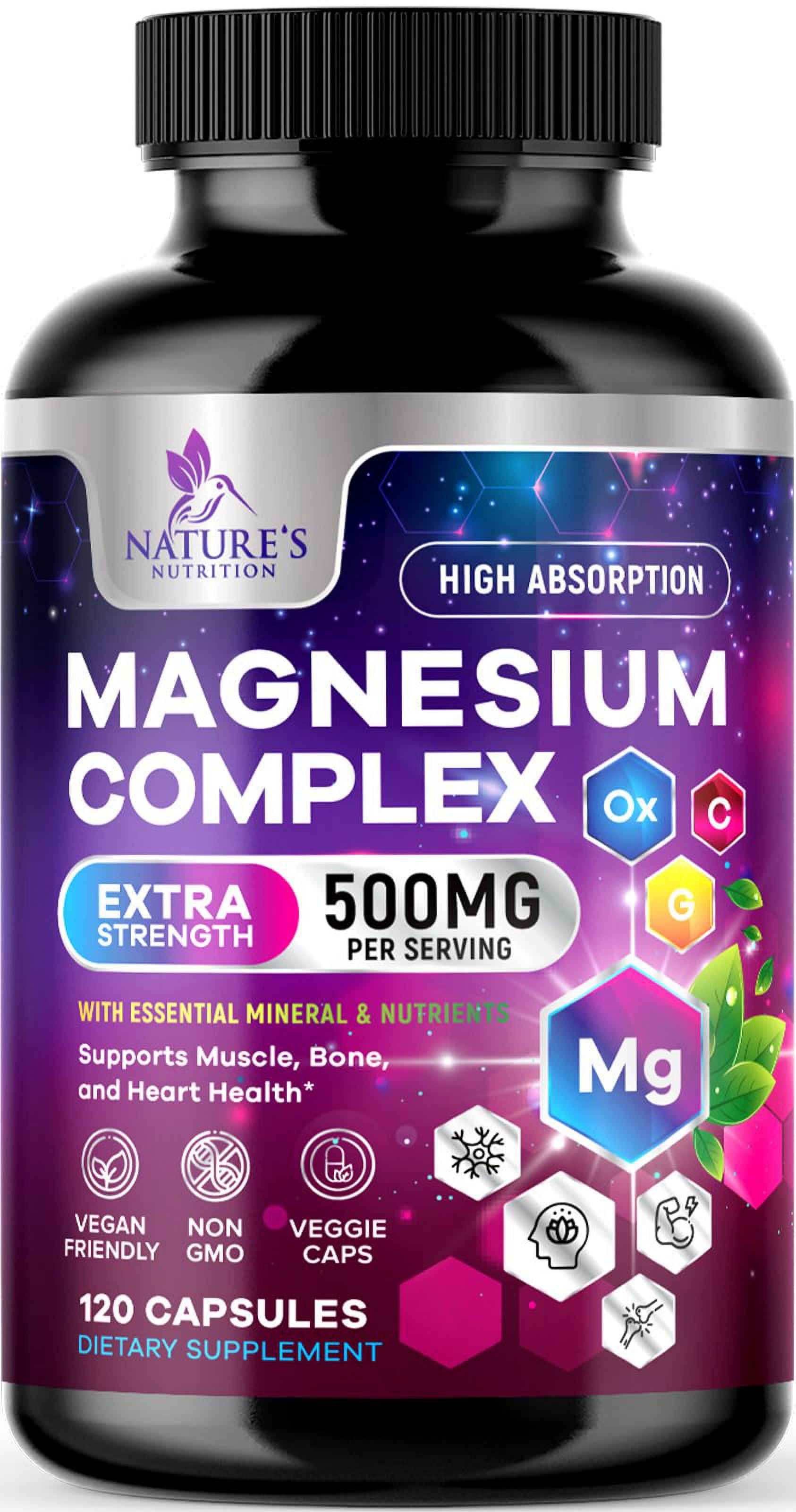 Magnesium Complex 500mg with Glycinate, Malate, Citrate - High ...