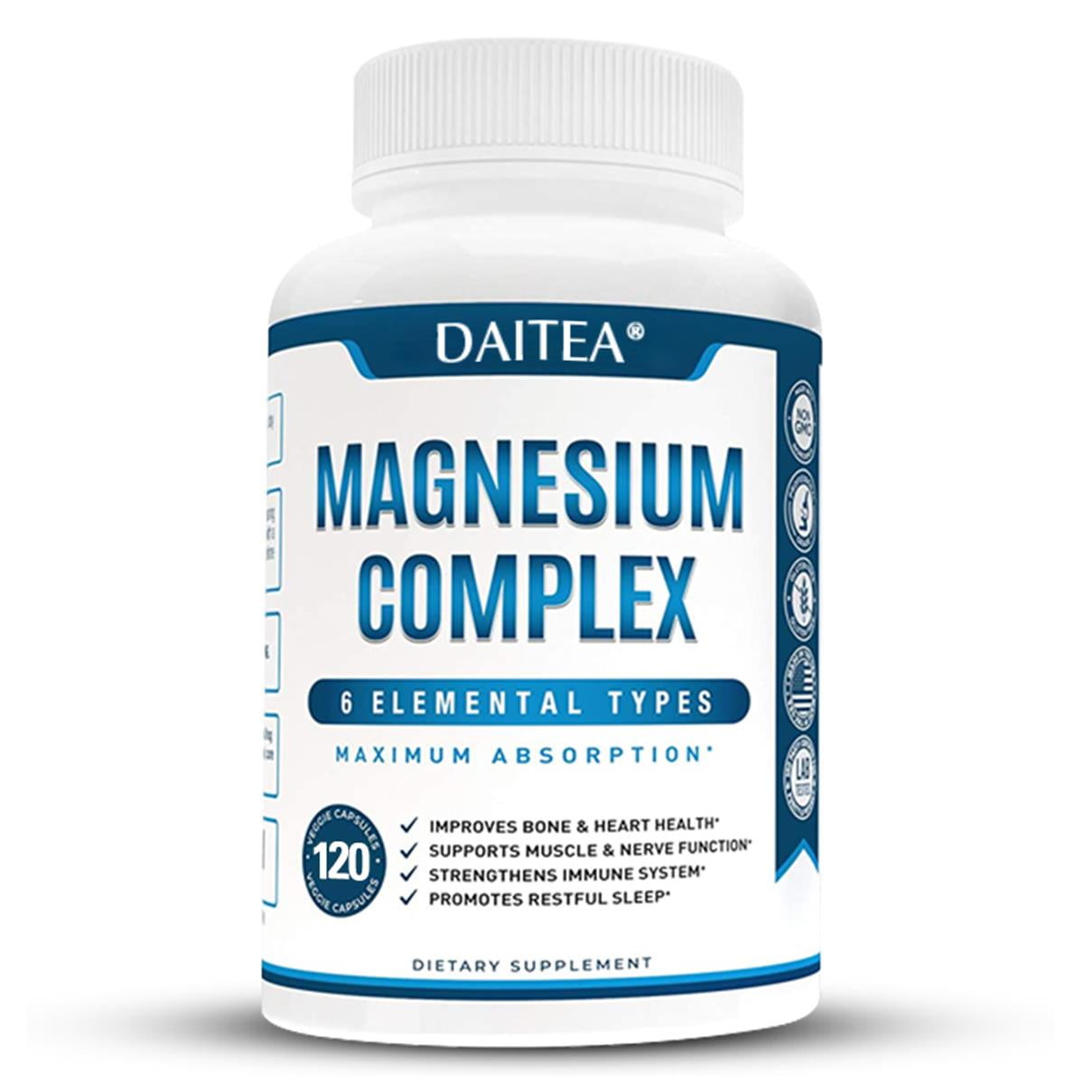 Magnesium Complex 500mg w/Citrate, Malate, Taurate, Oxide, Bisglycinate ...