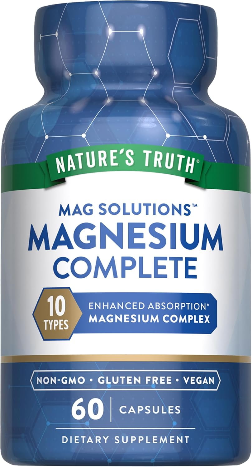 Nature's Truth Magnesium Complex, 10 Forms, 300mg, 60 Vegan Capsules ...