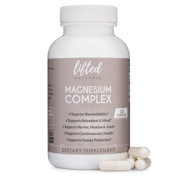 Lifted Naturals Magnesium Complex, Bisglycinate, Malate, Taurate, 120 ...