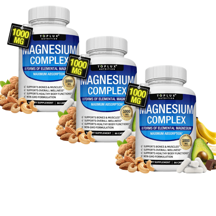 Magnesium Complex Supplement 8 Elemental 1000mg - Magnesium Glycinate ...