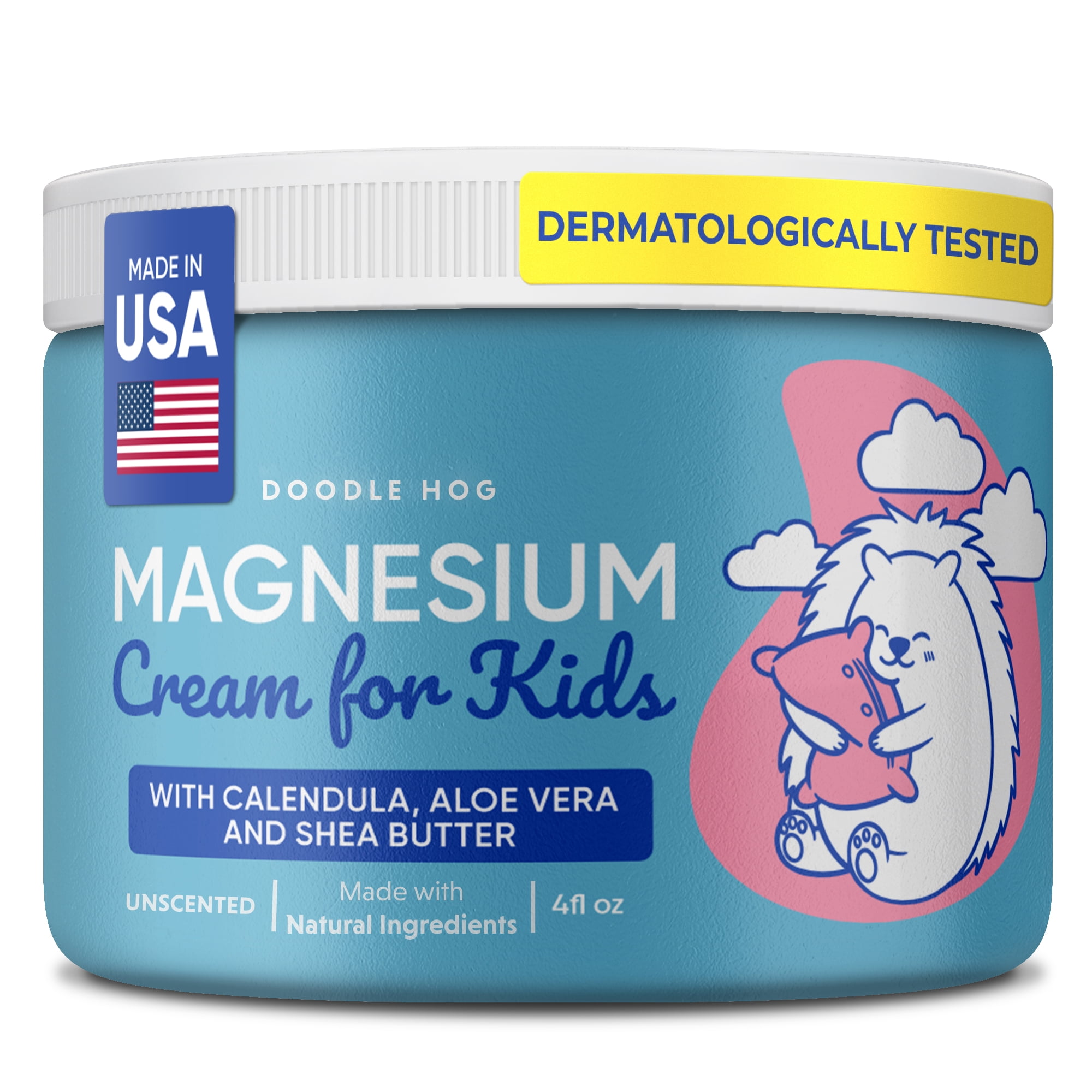 Doodle Hog Magnesium Cream for Kids, Soothing Relief, Unscented, 4 oz ...