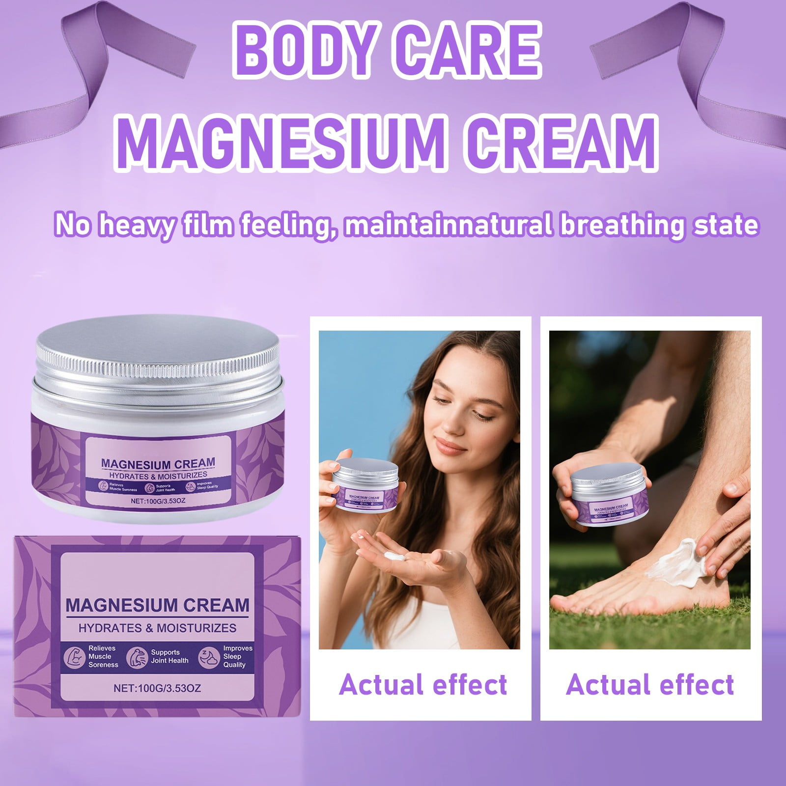 Magnesium Cream for Sleep - Enriched with Almond Oil, Lavender, and ...