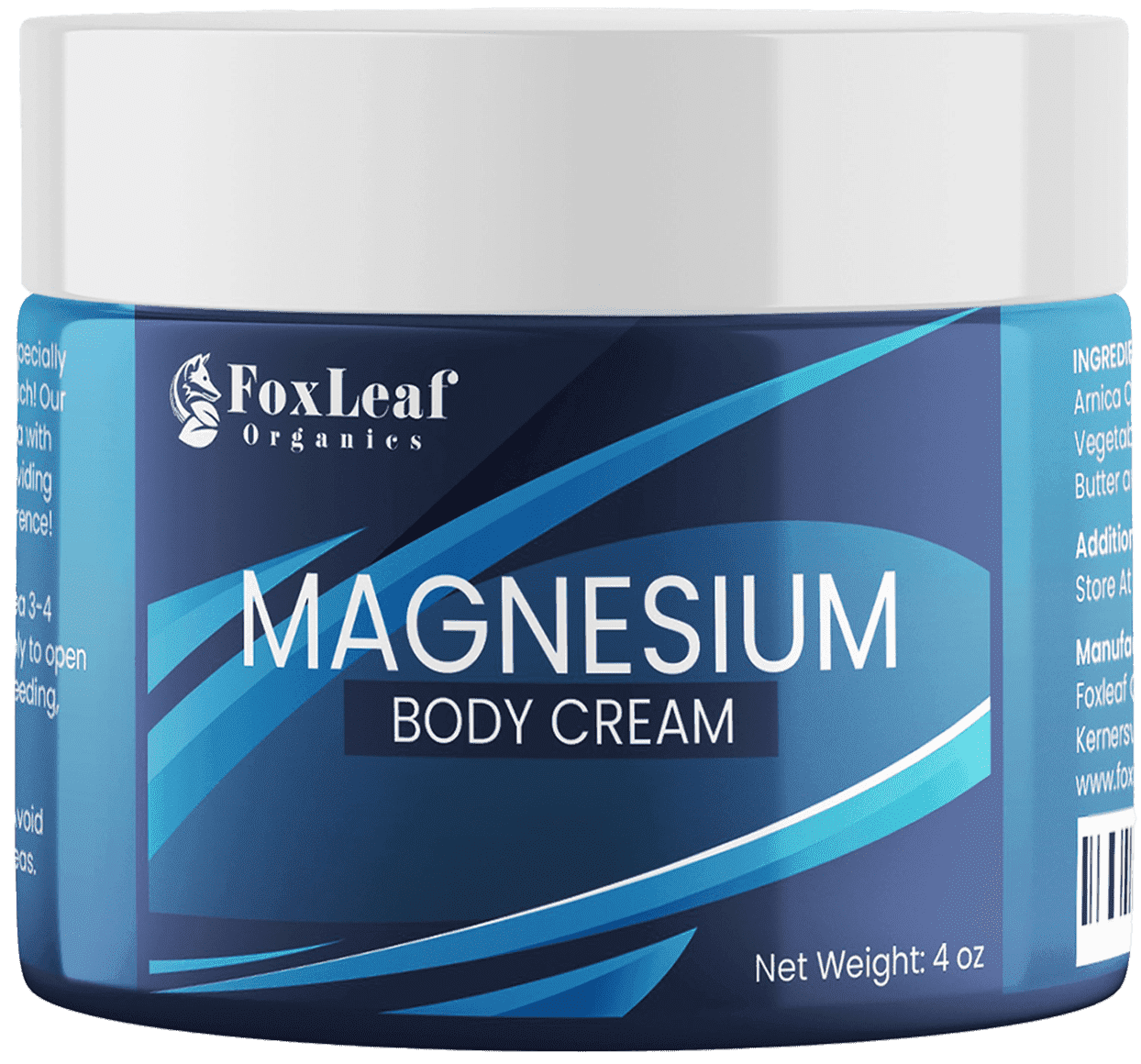 Foxleaf Organics Magnesium Cream for Pain, Sleep, Restless Legs, Muscle ...
