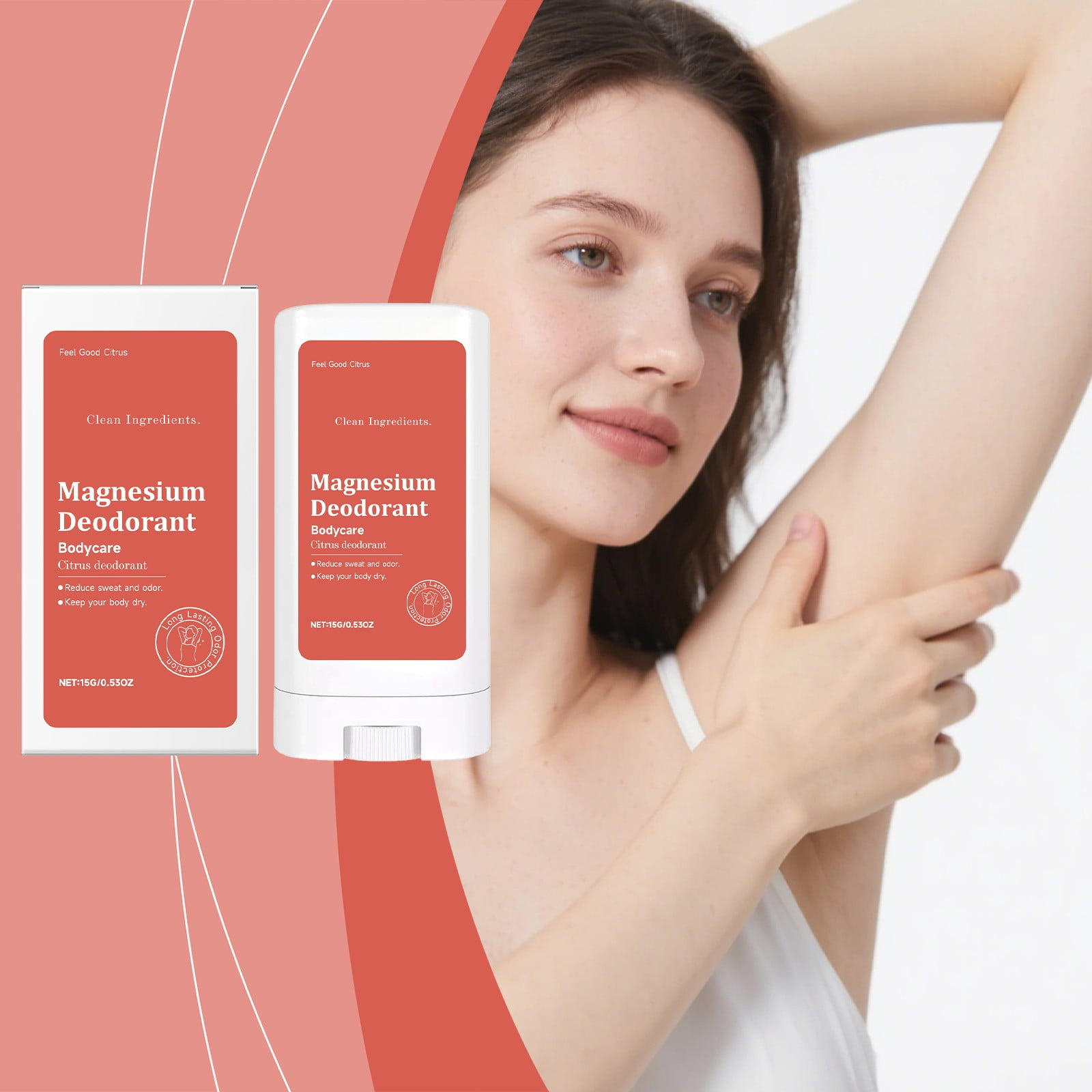 Magnesium Deodorant Stick for Body Odor & Wetness, All Natural Dryness ...