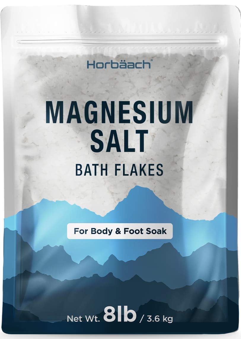 Magnesium Flakes | 8 lb Bulk Size | Body and Foot Soak | by Horbaach ...