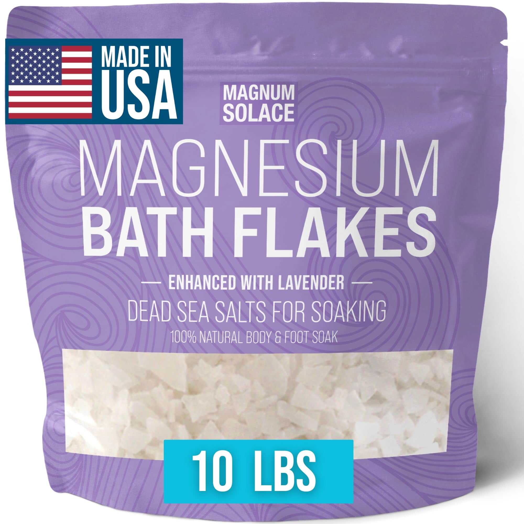 Magnesium Flakes for Bath - Magnesium Chloride Flakes with Lavender - Dead Sea Salts for Soaking ...