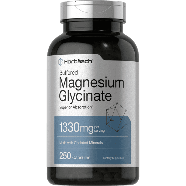 Magnesium Glycinate 1330mg | 250 Capsules | Buffered and Chelated | by ...