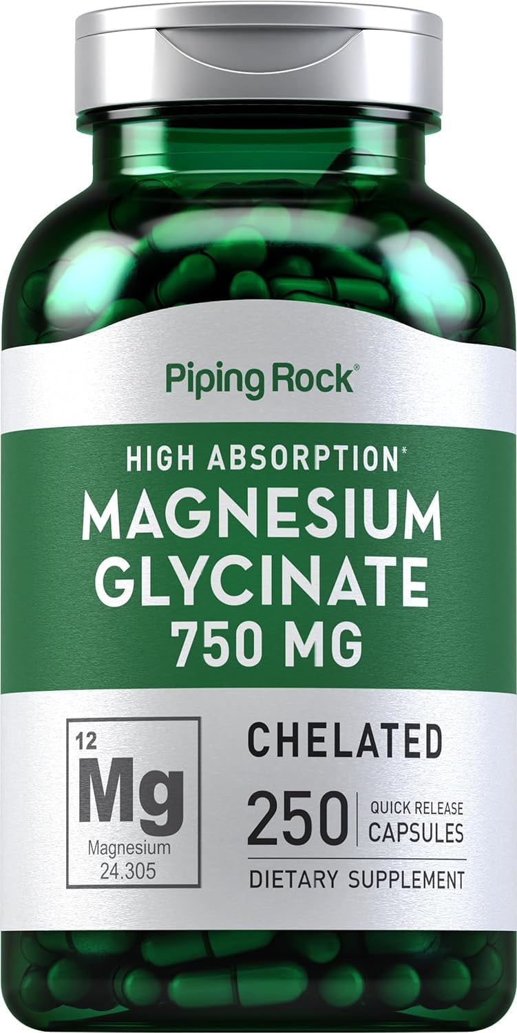 Piping Rock Buffered Magnesium Glycinate 665mg, 250 Quick Release ...
