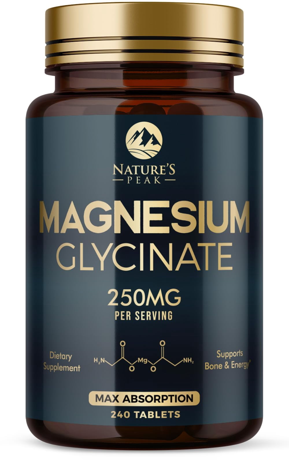 Magnesium Glycinate Chelated for Max Absorption - Supports Bone, Muscle ...