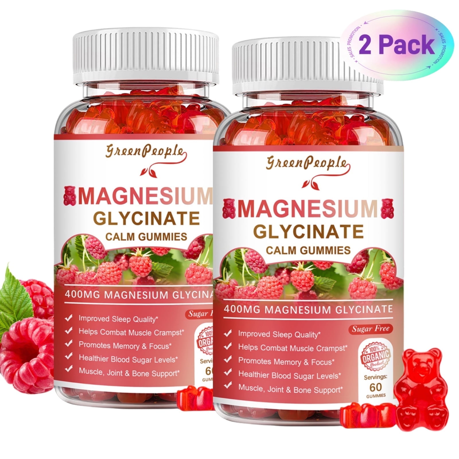 Magnesium Glycinate Complex 600mg Gummies, Chewable Magnesium ...