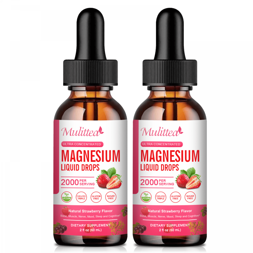 Magnesium Glycinate Drops, Liquid Magnesium Complex 2000mg Supplement with Magnesium Glycinate ...